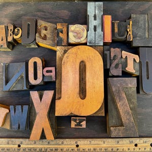 Pick Your Letters Antique WOOD TYPE, Vintage Alphabet, Printing Block ...