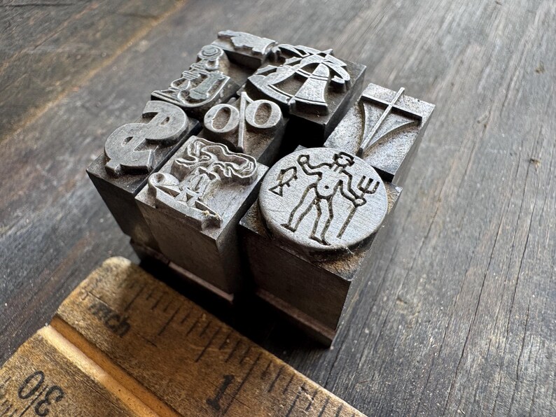 Vintage Metal Letterpress Printing Block – Pick Your Design - Etsy