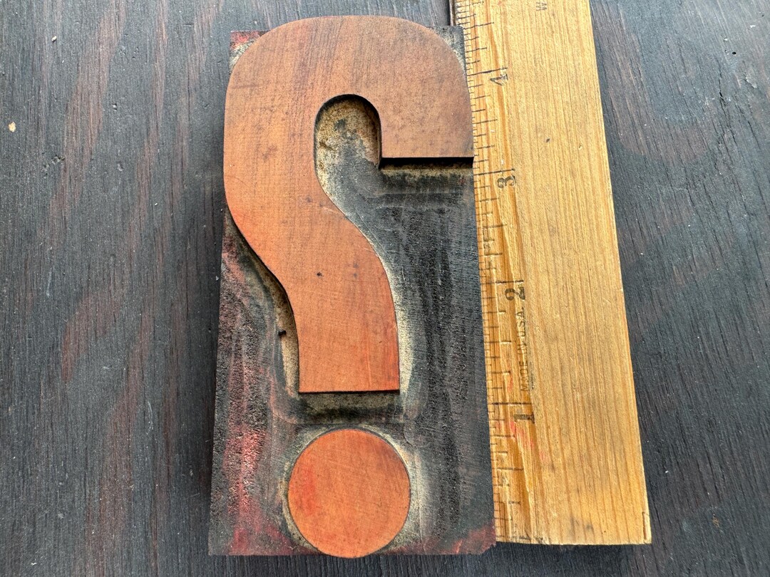 Antique Letterpress Printing WOOD TYPE - Question Mark - Etsy