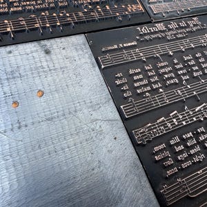 ONE Letterpress Printers Electrotype Music Hymn Plate - Etsy