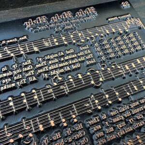 ONE Letterpress Printers Electrotype Music Hymn Plate - Etsy