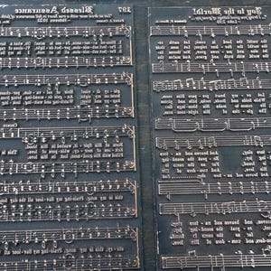 ONE Letterpress Printers Electrotype Music Hymn Plate - Etsy