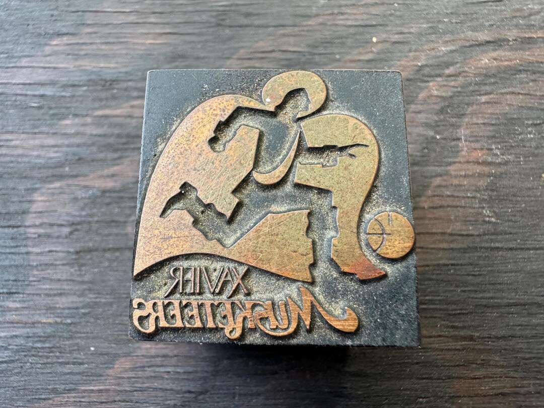 Vintage Copper Letterpress PRINTING BLOCK Shows a College Mascot ...