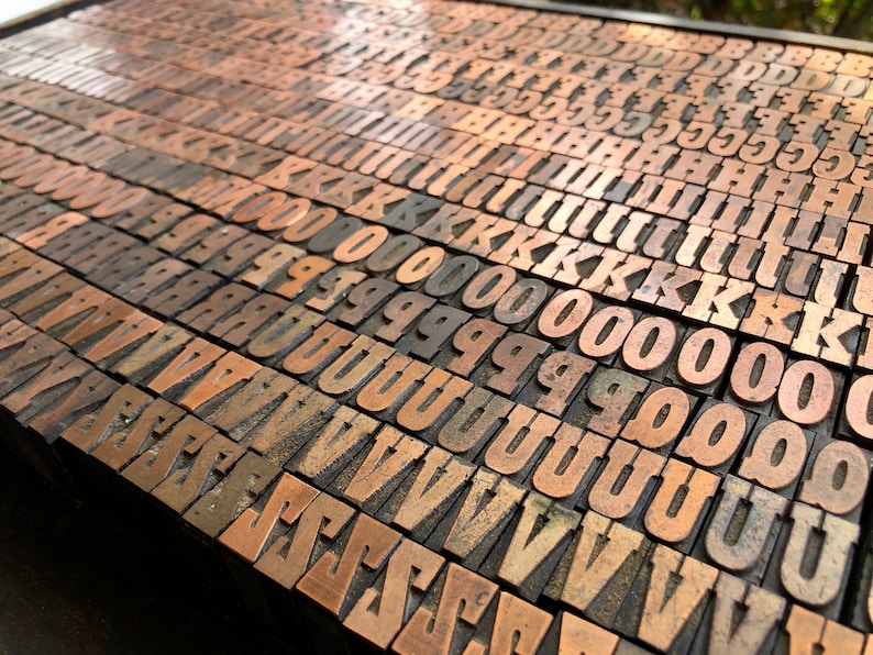 Vintage Copper Letterpress Printing Block: Choose Your 3/4" Alphabet ...