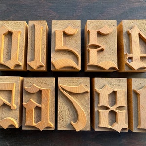 Old English Style Font Antique Letterpress WOOD TYPE Printing Block ...