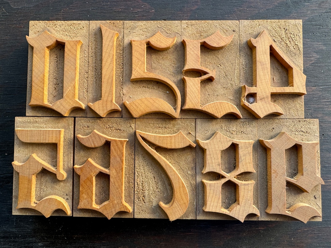 Old English Style Font Antique Letterpress WOOD TYPE Printing Block ...