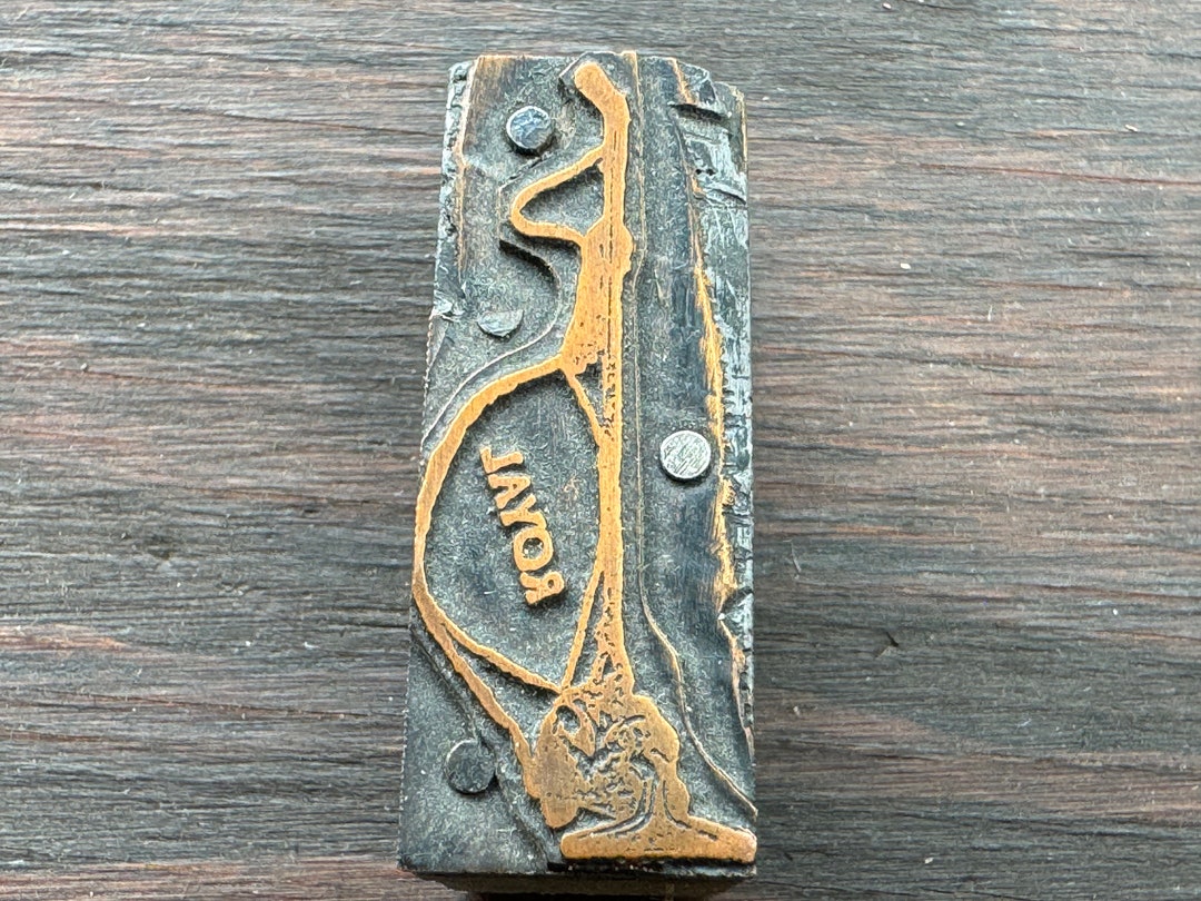 Antique Copper Letterpress Printing Block - Royal Vacuum - Etsy