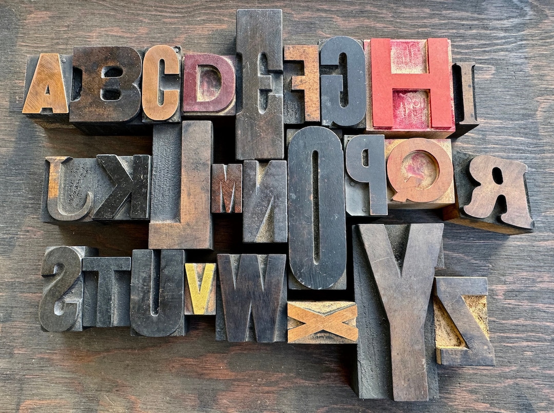 Pick Your Letters Antique WOOD TYPE, Vintage Alphabet, Printing Block ...