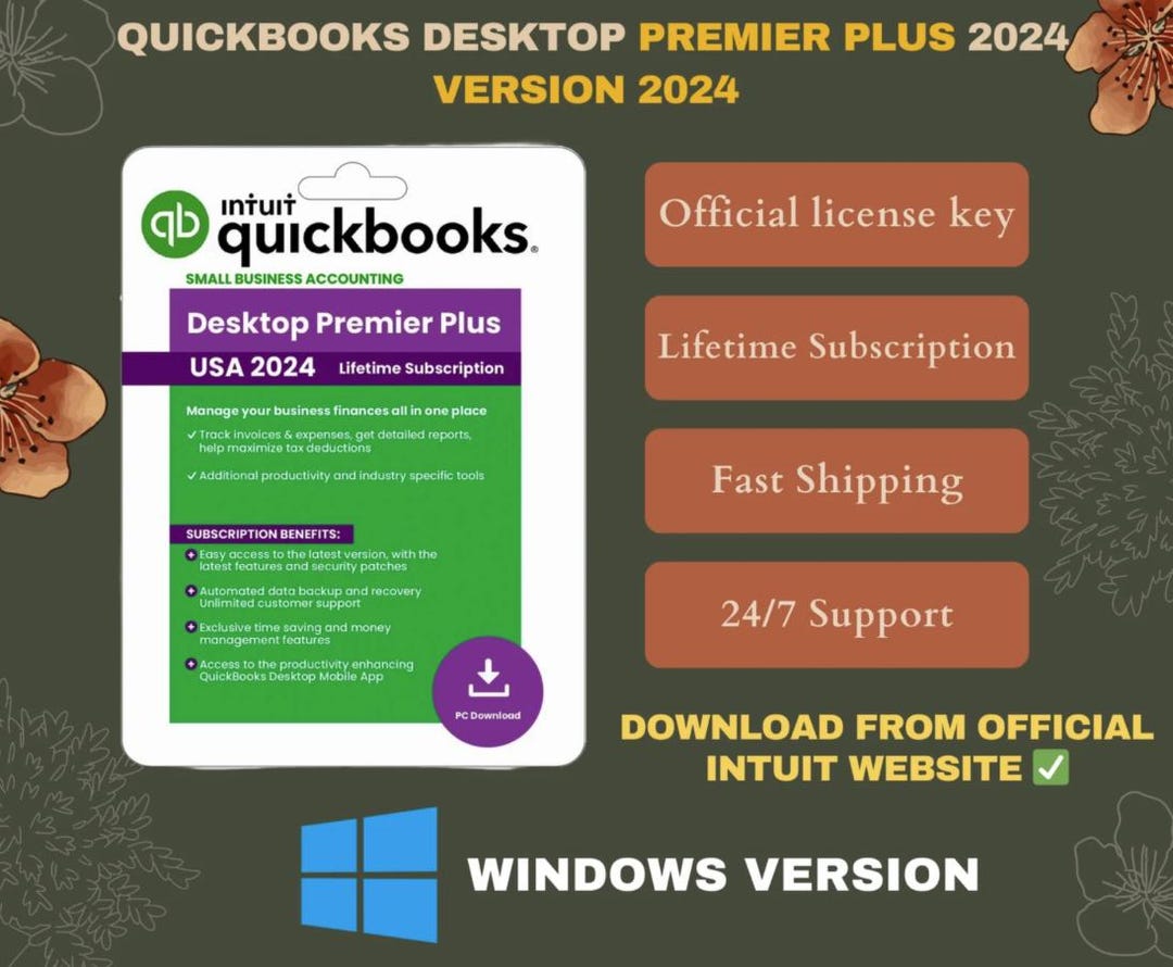 Quickbooks Desktop Premier Plus 2024 Official License Key Lifetime ...