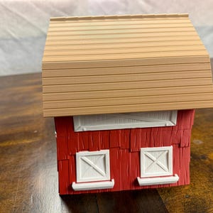 Toy Barn: Red Farmhouse Decor, Farm Animal Playset - Etsy