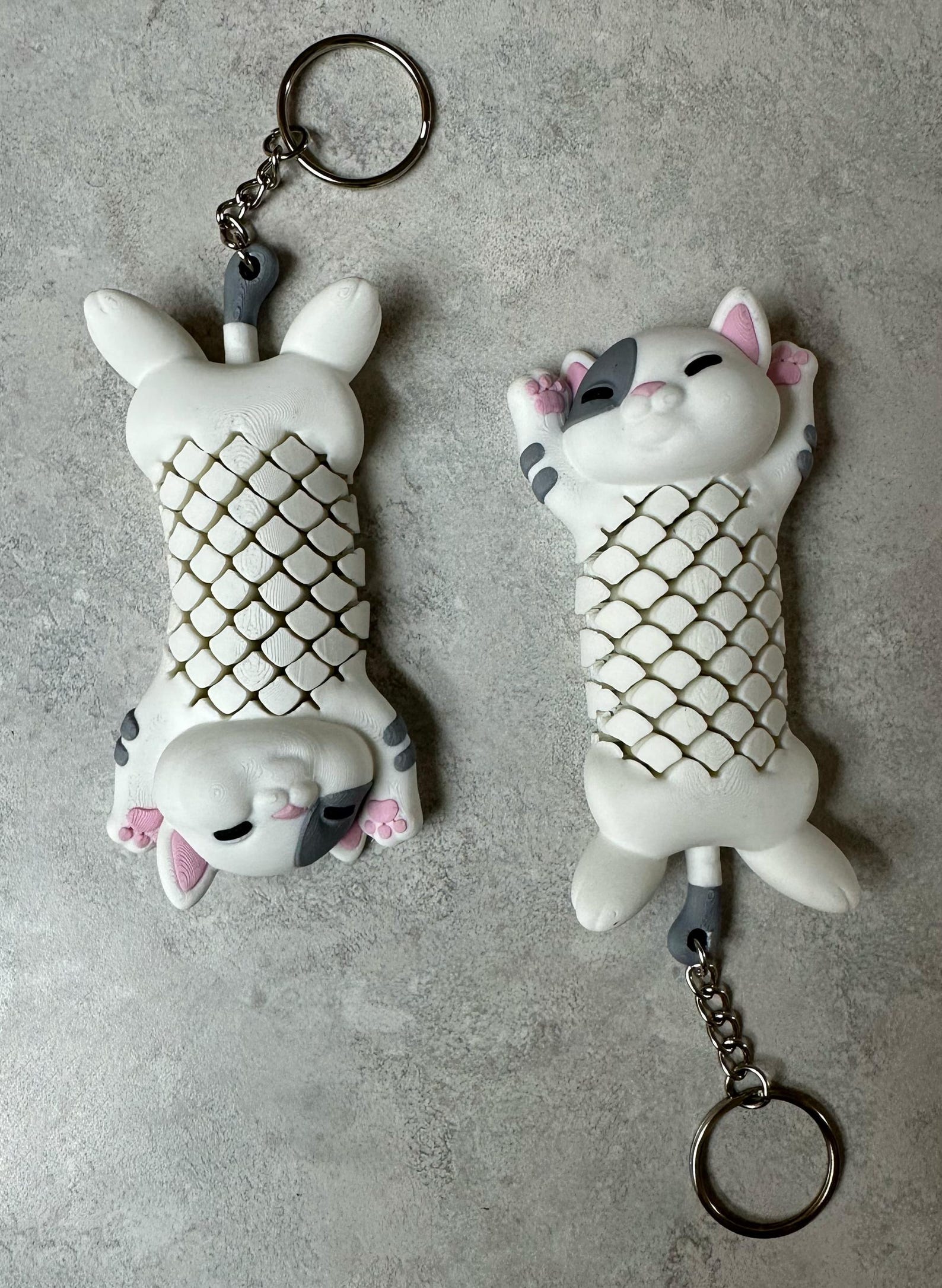 Kitty Kat | Flexible Fidget Keychain | Articulated Key Ring | 3D ...