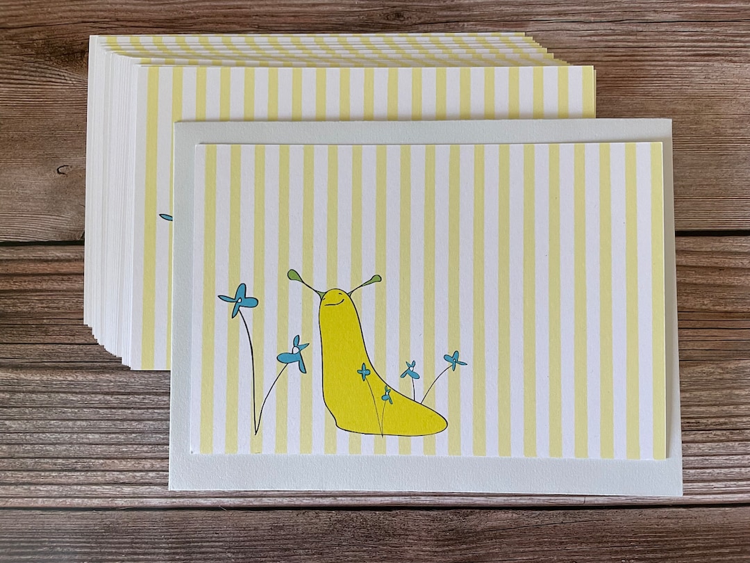 Banana Slug Flat Note Cards With Envelopes Set of 10 - Etsy