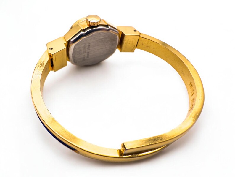 Vintage Hanowa Swiss Mechanical Watch: Floral Enamel Peekaboo Bangle - Etsy
