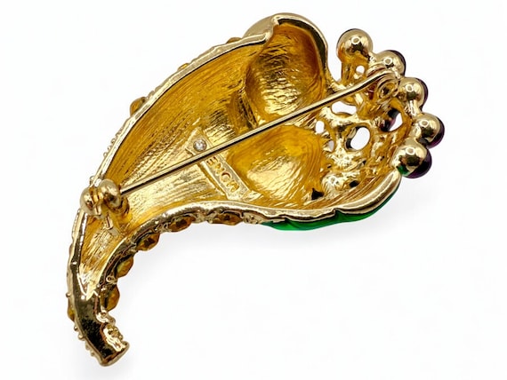 Monet Vintage Cornucopia Horn Of Plenty Brooch Gold T… - Gem