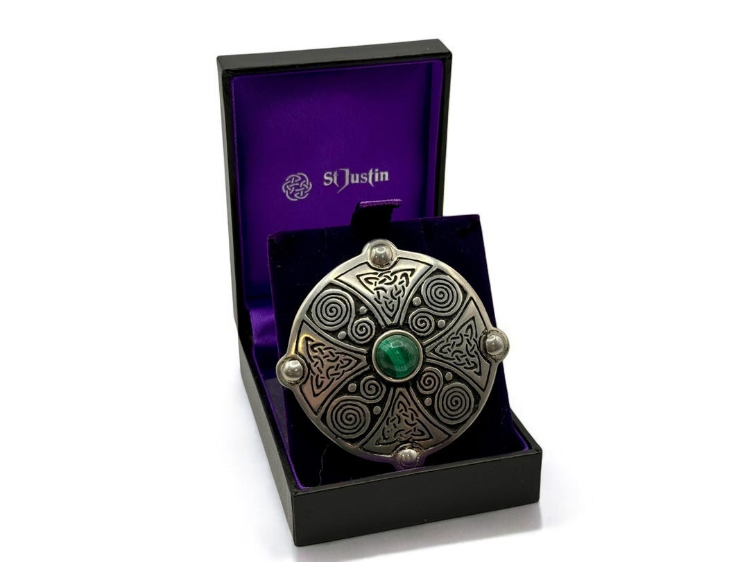 St Justin Pewter Celtic Brooch Vintage Like New in Box With Papers ...