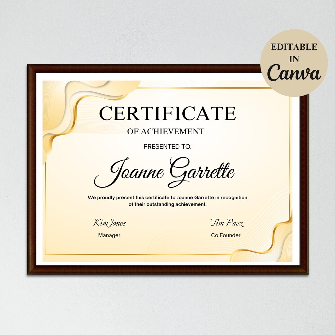 Certificate Template Canva Certificate of Completion Template Nail Tech ...