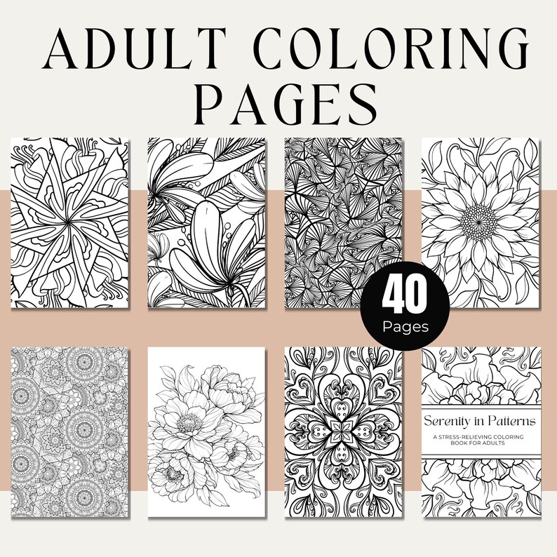Adult Coloring Pages Flower Mandala Printable Coloring Sheet Instant ...