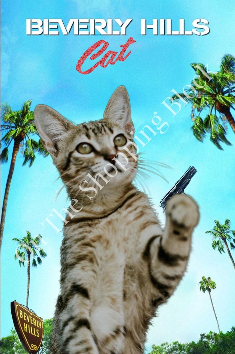 Beverly Hills Cat Parody Poster - Etsy