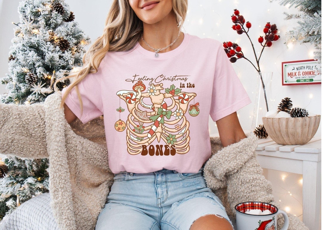 Feeling Christmas in the Bones T-shirt, Unisex Christmas Shirt, Holiday Shirt, Festive Christmas ...
