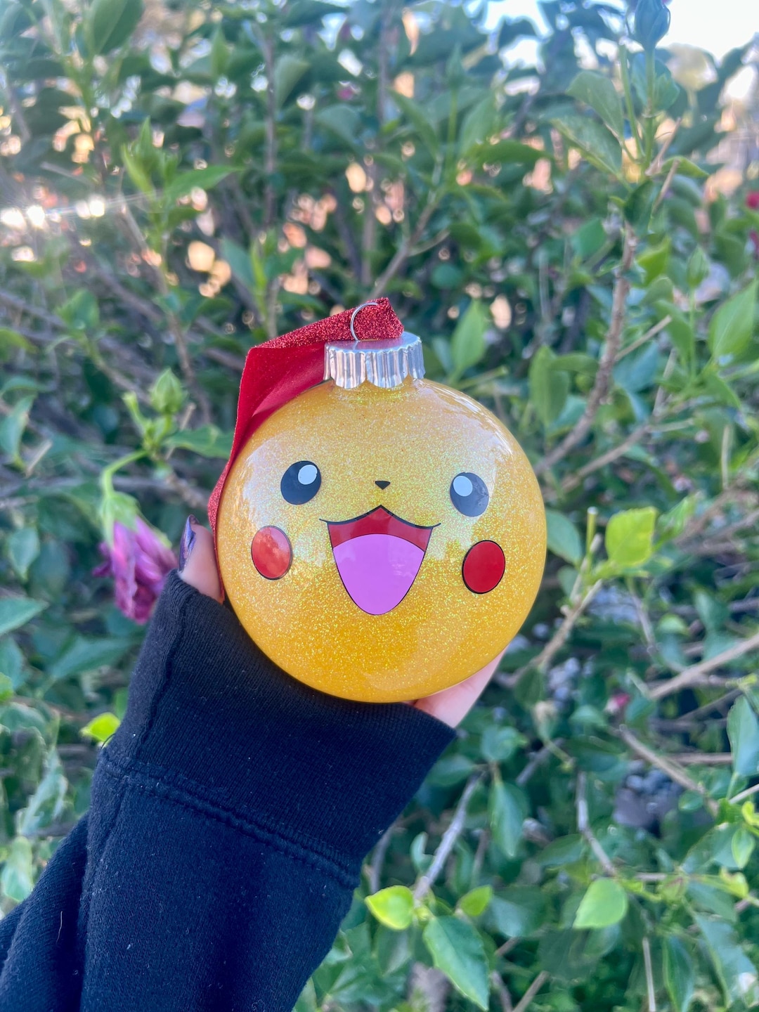Pokemon Glitter Christmas Ornament | Pikachu Christmas Ornament ...