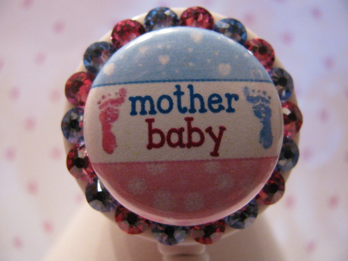 Mother Baby Retractable ID Badge Reelmother Baby Nurse Id | Etsy