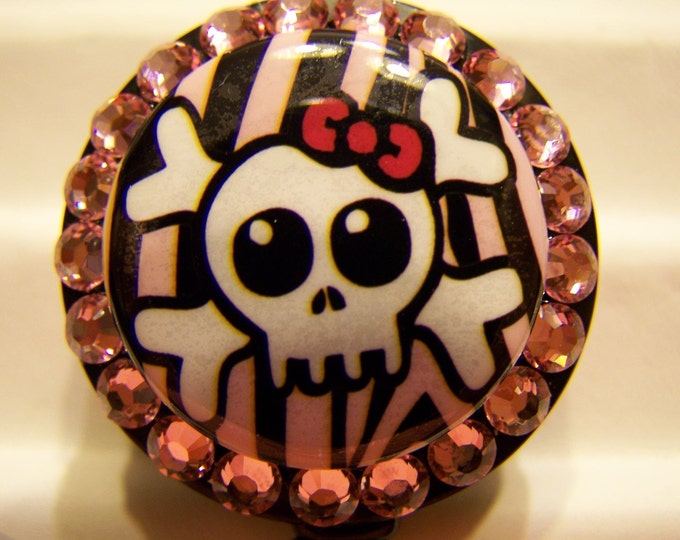 PUNK EMO SKULL ID BADGE RETRACTABLE REEL ID BADGE HOLDER - Etsy