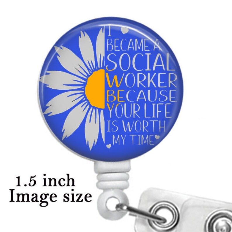 Social Worker Retractable Badge Reel Social Worker Badge - Etsy