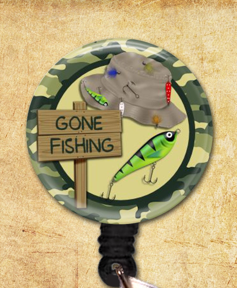 Fishing ID Badge Holder Retractable Reel Fishing ID Badge - Etsy