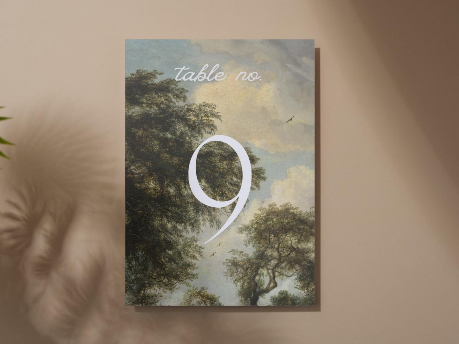 Artsy Wedding Table Numbers: Treetop Nature Canva Template (digital ...