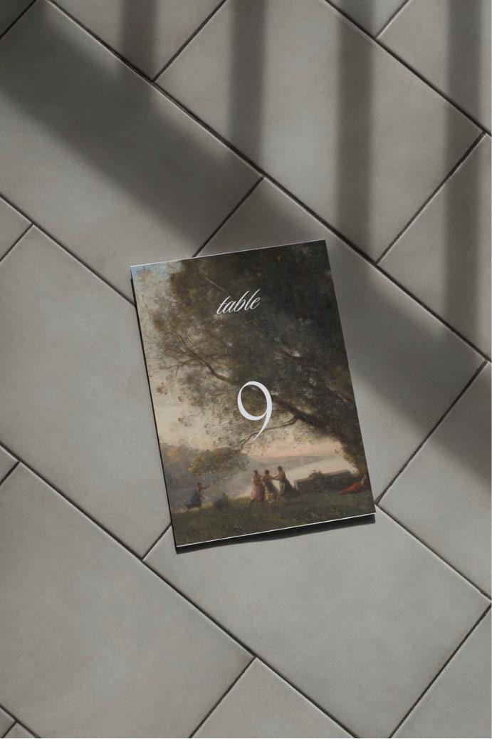 Fine Art Wedding Table Numbers Instant Download, Printable Table ...