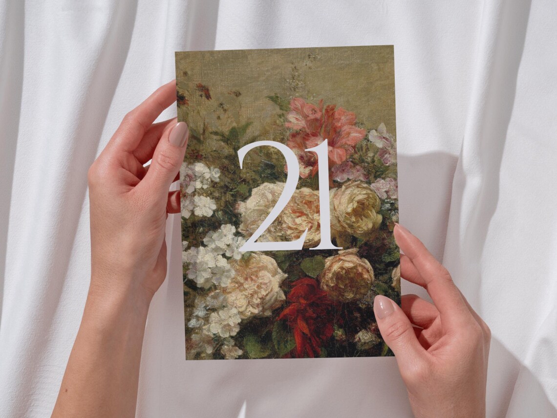 Vintage Floral Wedding Table Numbers: Editable Template (digital ...