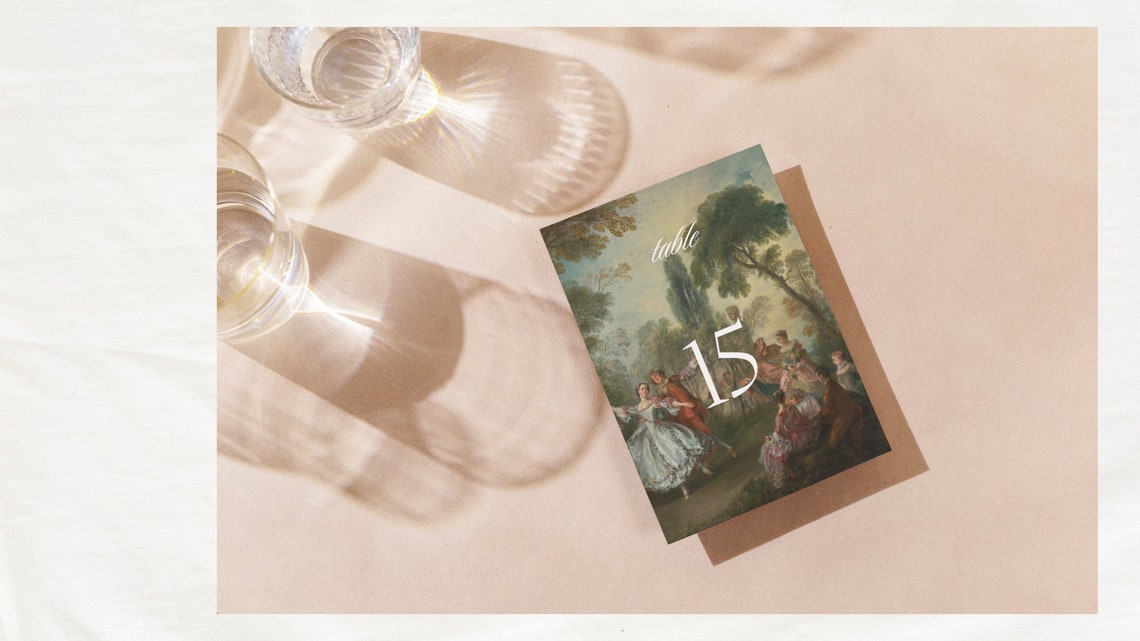 Fine Art Wedding Table Numbers Instant Download, Printable Table ...