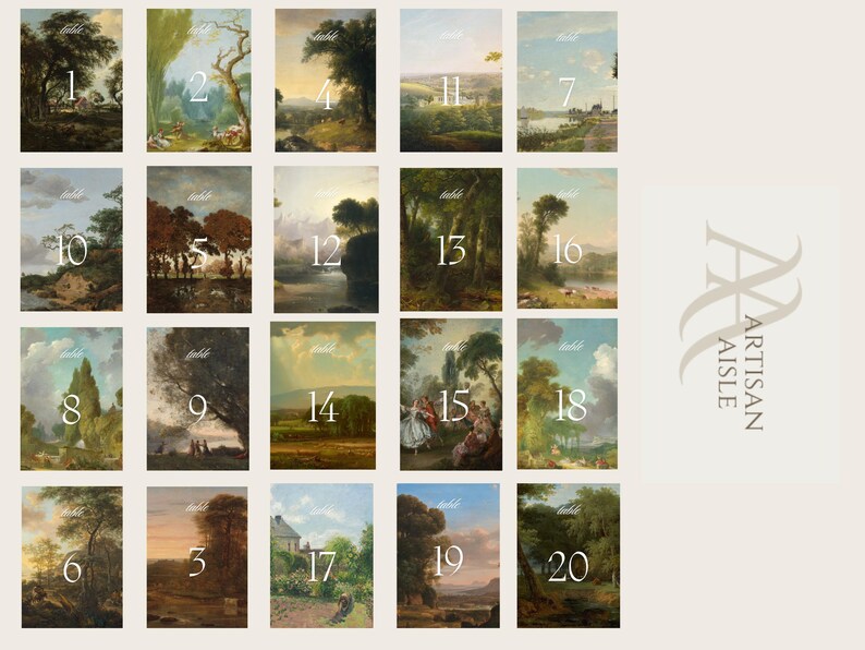 Fine Art Canva Template Wedding Table Numbers | Instant Download ...