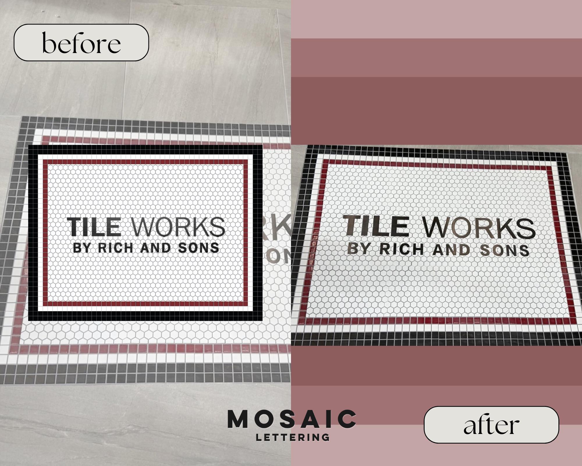 Custom Mosaic Sign for Storefront | Personalized Floor Tile With Logo ...