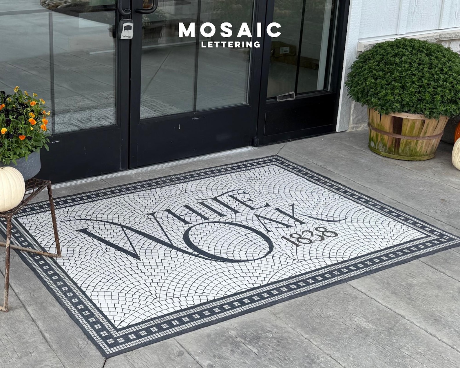 Custom Mosaic Sign for Storefront | Personalized Floor Tile With Logo ...