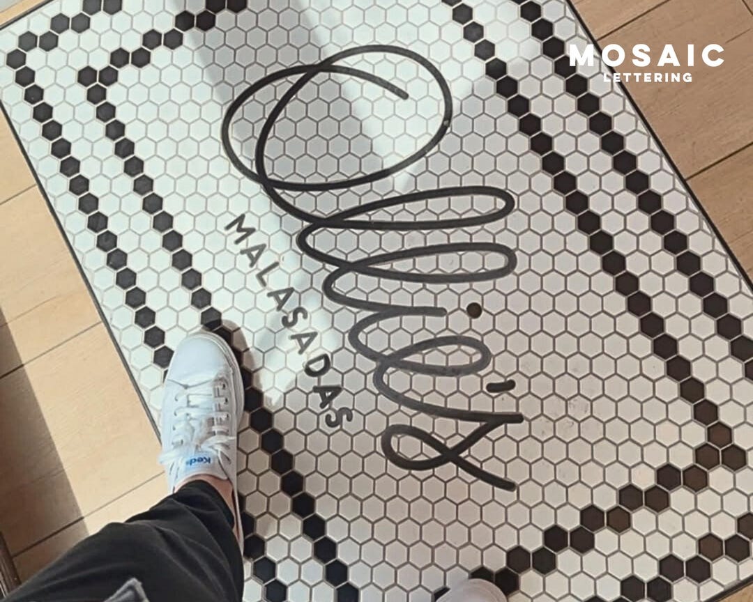 Custom Mosaic Sign for Storefront | Personalized Floor Tile With Logo ...