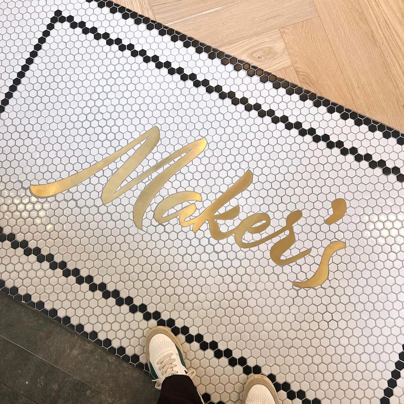 Vintage Style Metallic Letter Mosaic | Handmade Business Entrance Sign ...