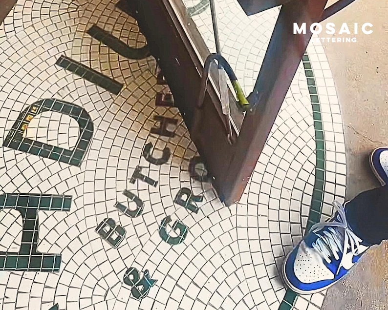 Custom Mosaic Sign for Storefront | Personalized Floor Tile With Logo ...