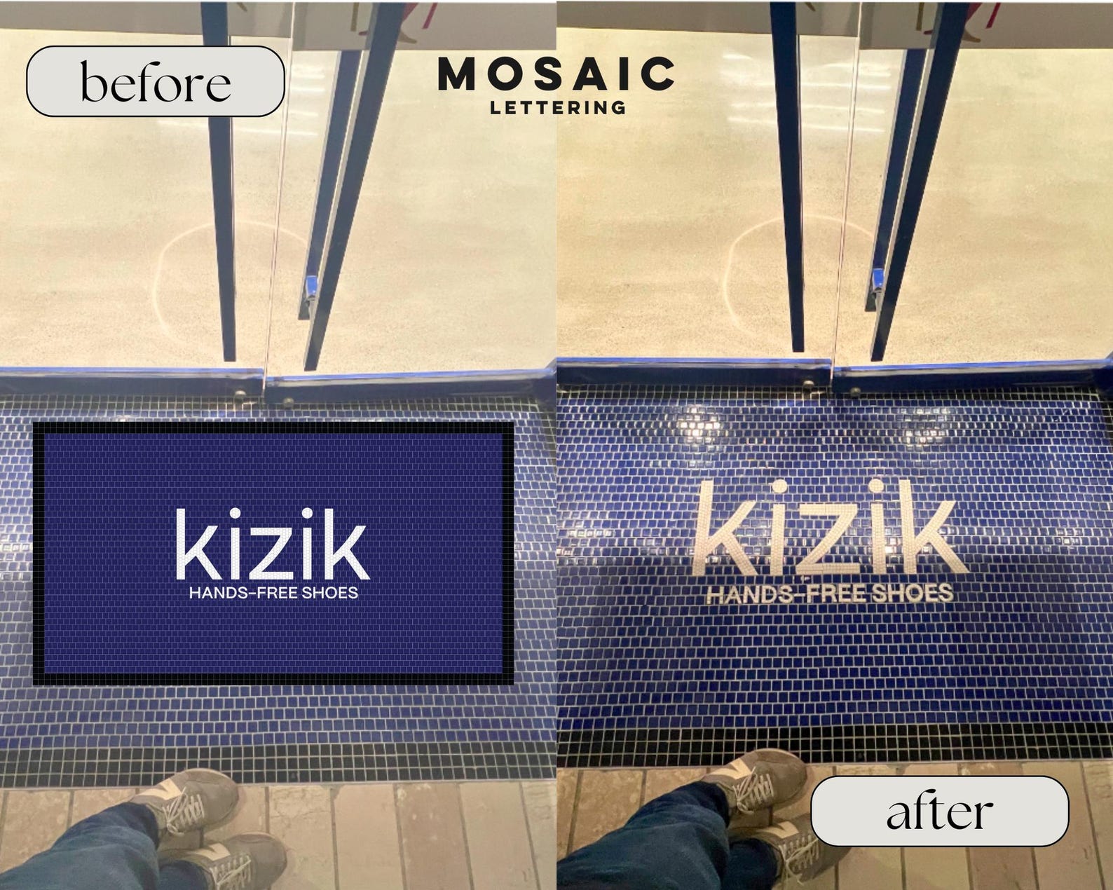 Custom Mosaic Sign for Storefront | Personalized Floor Tile With Logo ...