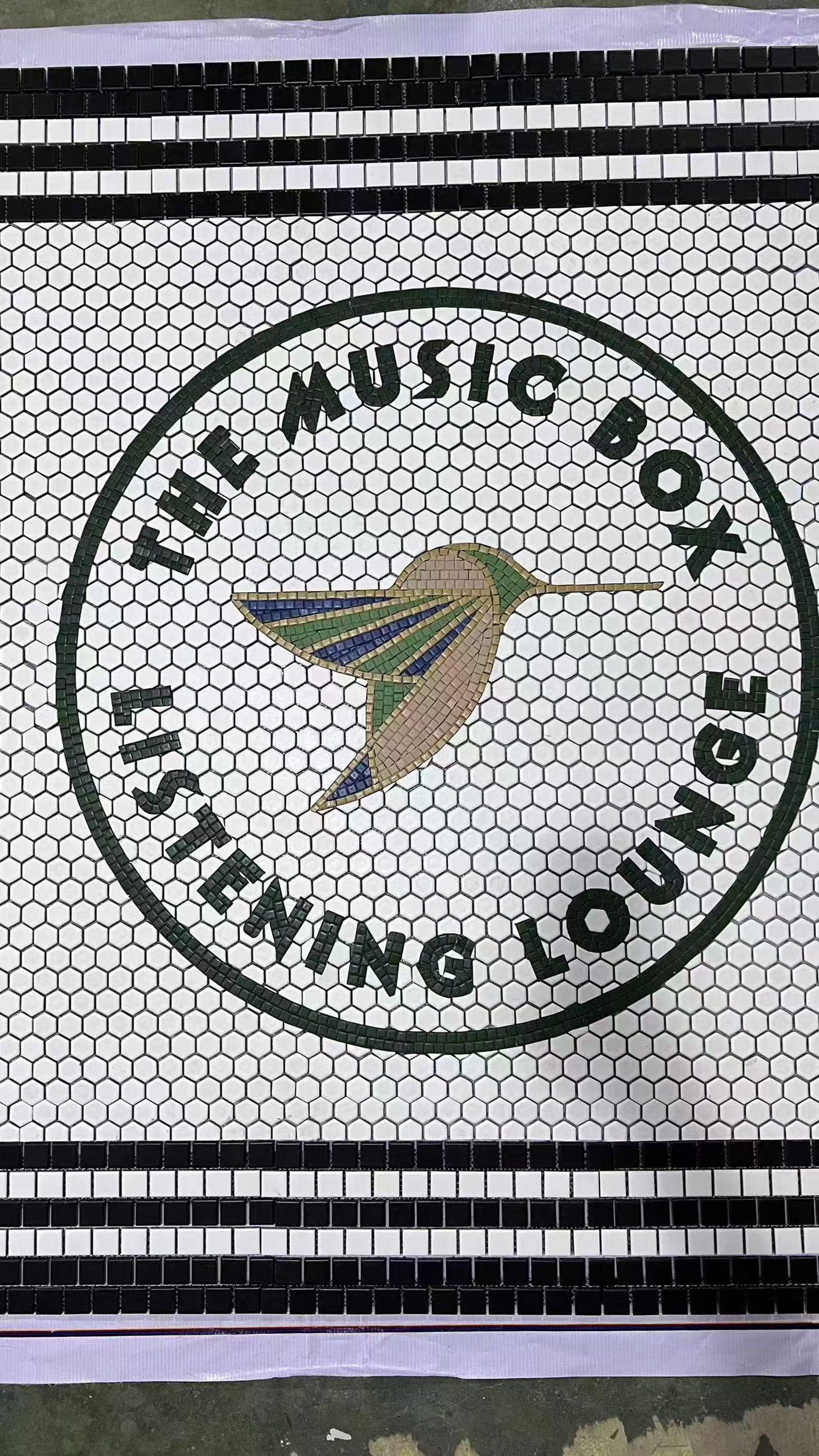 Vintage Style Metallic Letter Mosaic | Handmade Business Entrance Sign ...
