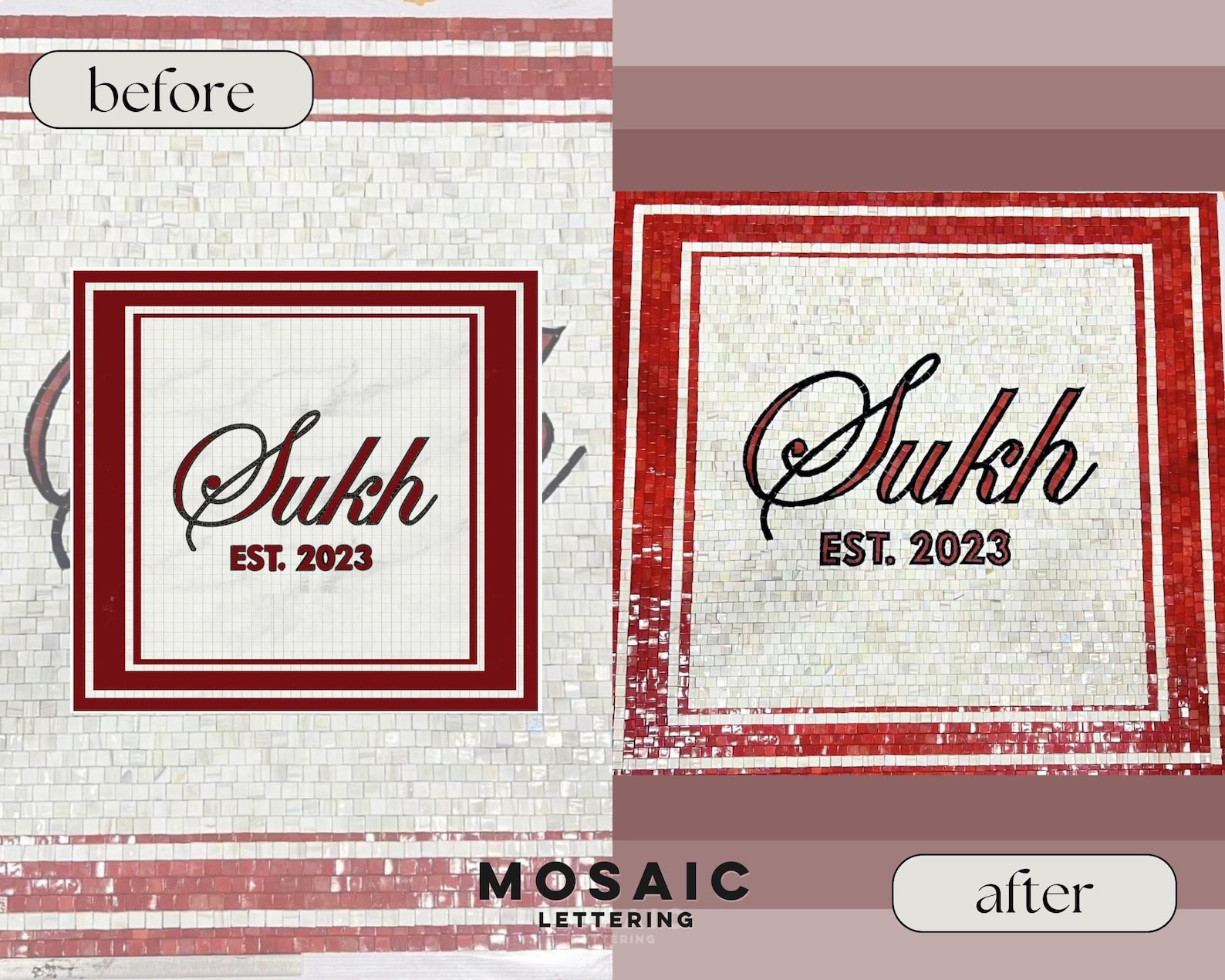 Custom Mosaic Sign for Storefront | Personalized Floor Tile With Logo ...