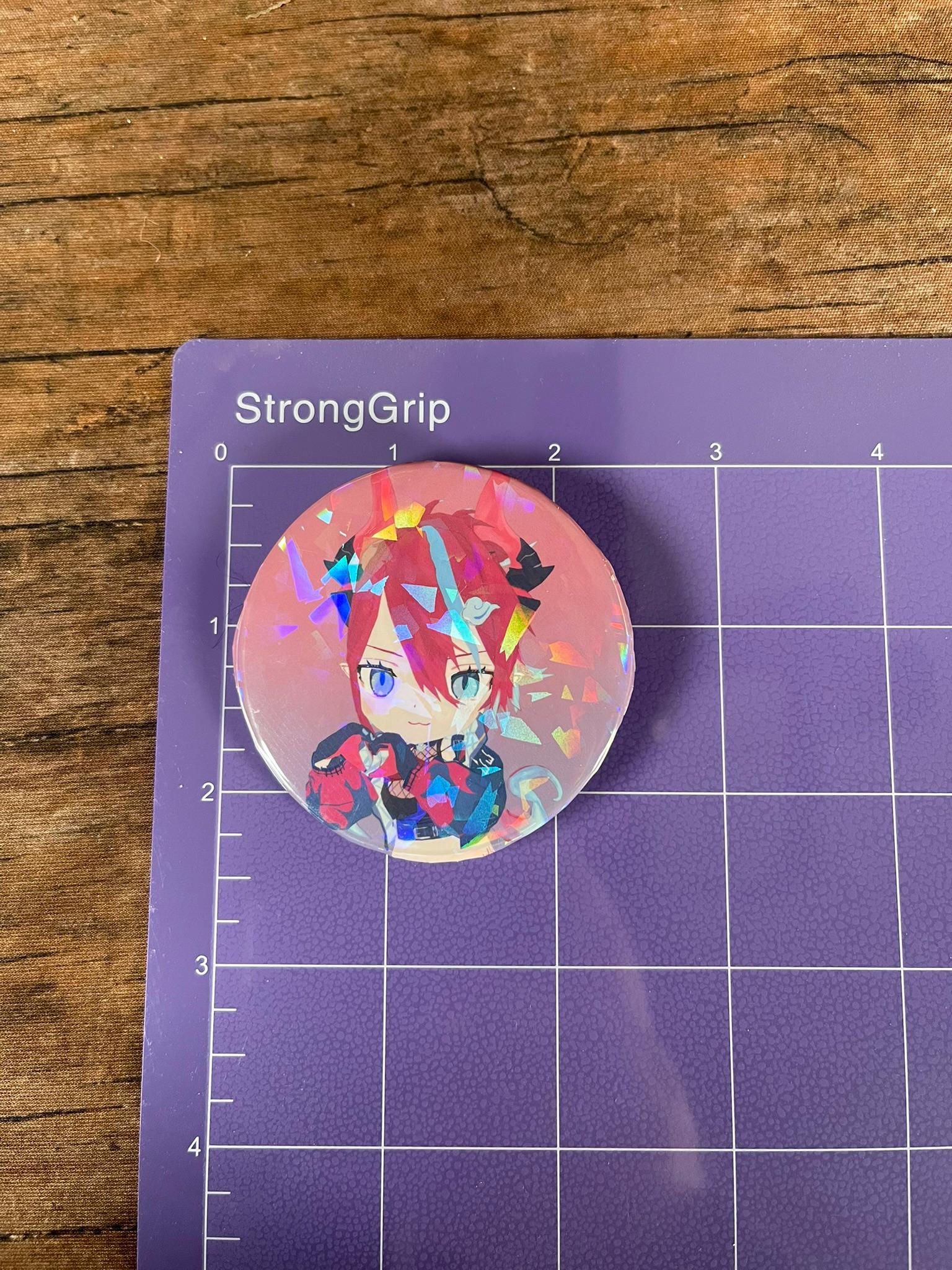 Idol Corp Love | Vtuber | Button Badges | Button | Badges | Hologram ...