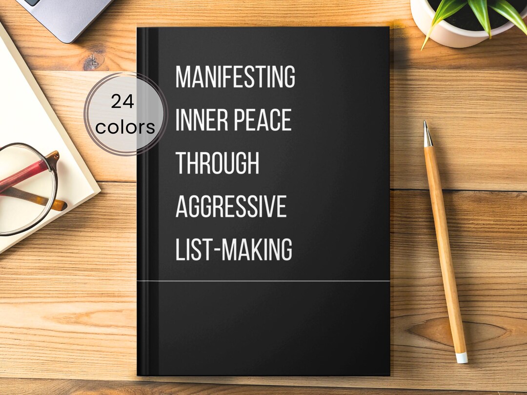 Manifesting Inner Peace Journal - Funny Anxiety Gift, Sarcastic ...