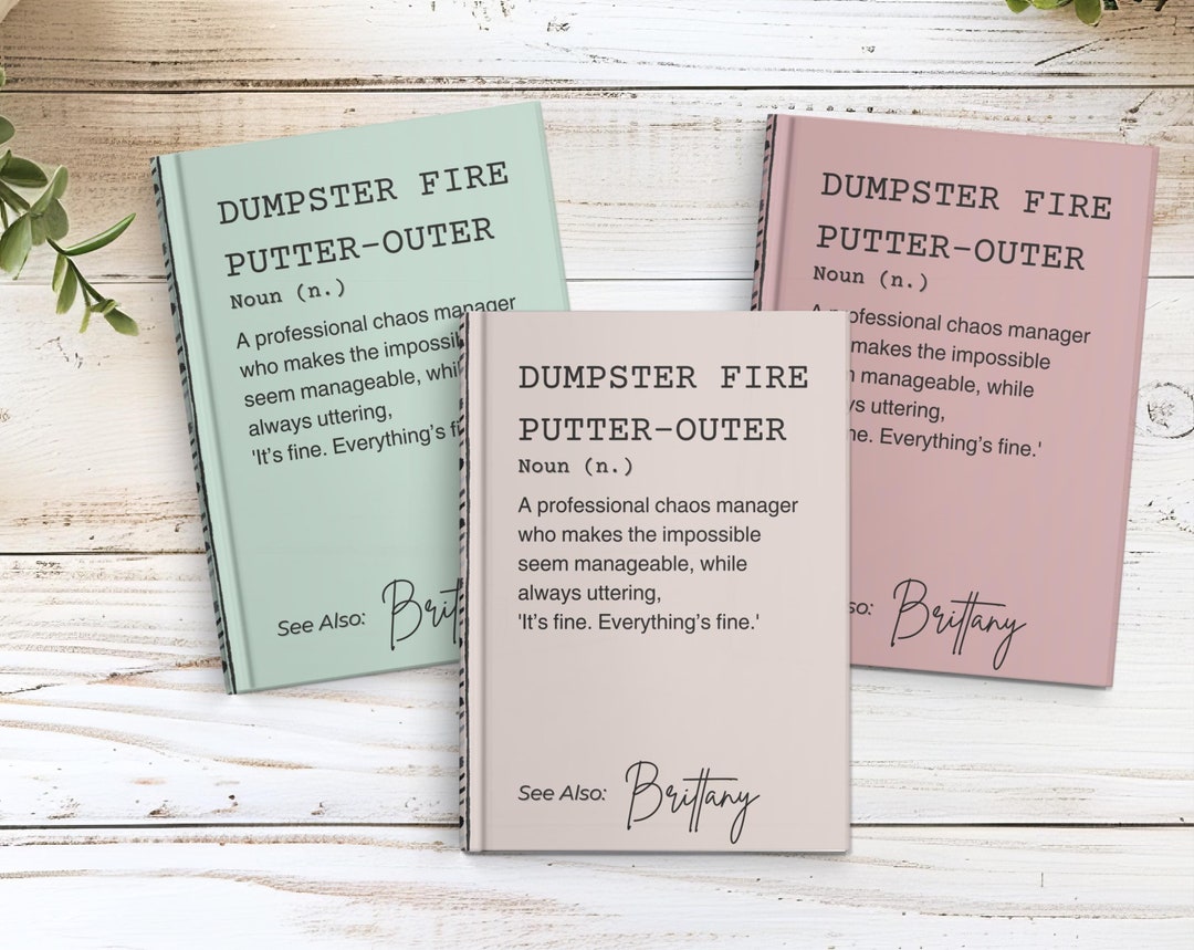 Personalized Dumpster Fire Putter-outer Notebook - Funny Boss Gift ...