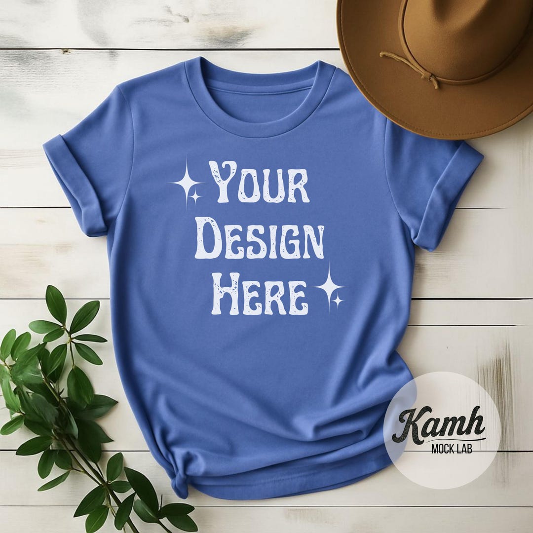 Gildan 64000 Iris T-shirt Mockup, Flat Lay Gildan 64000 Mockup ...