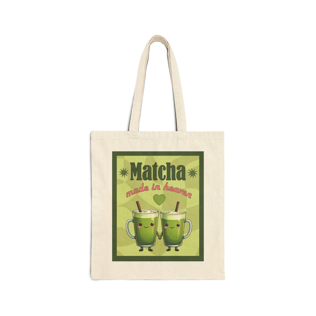 Matcha Lovers Cotton Canvas Tote Bag, Matcha Tote Bag, Matcha Made in ...
