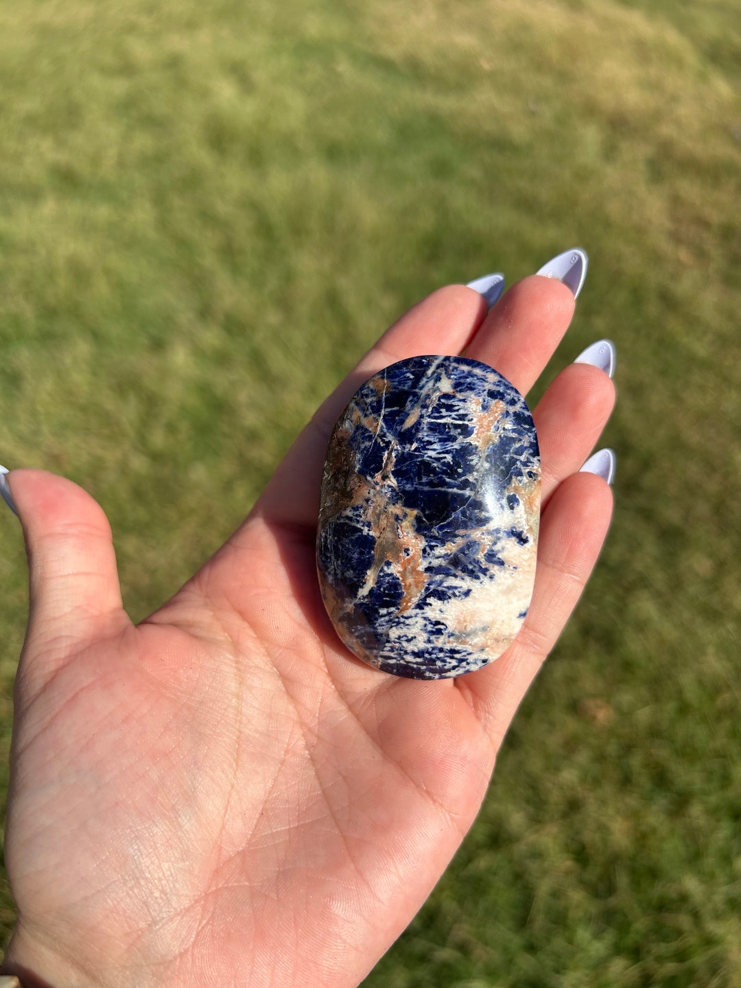Sodalite Palm Stone - Etsy