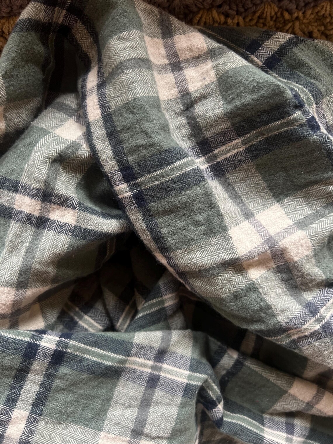 Secondhand Sage Flannel Fabric (sold by the Yard) - Etsy