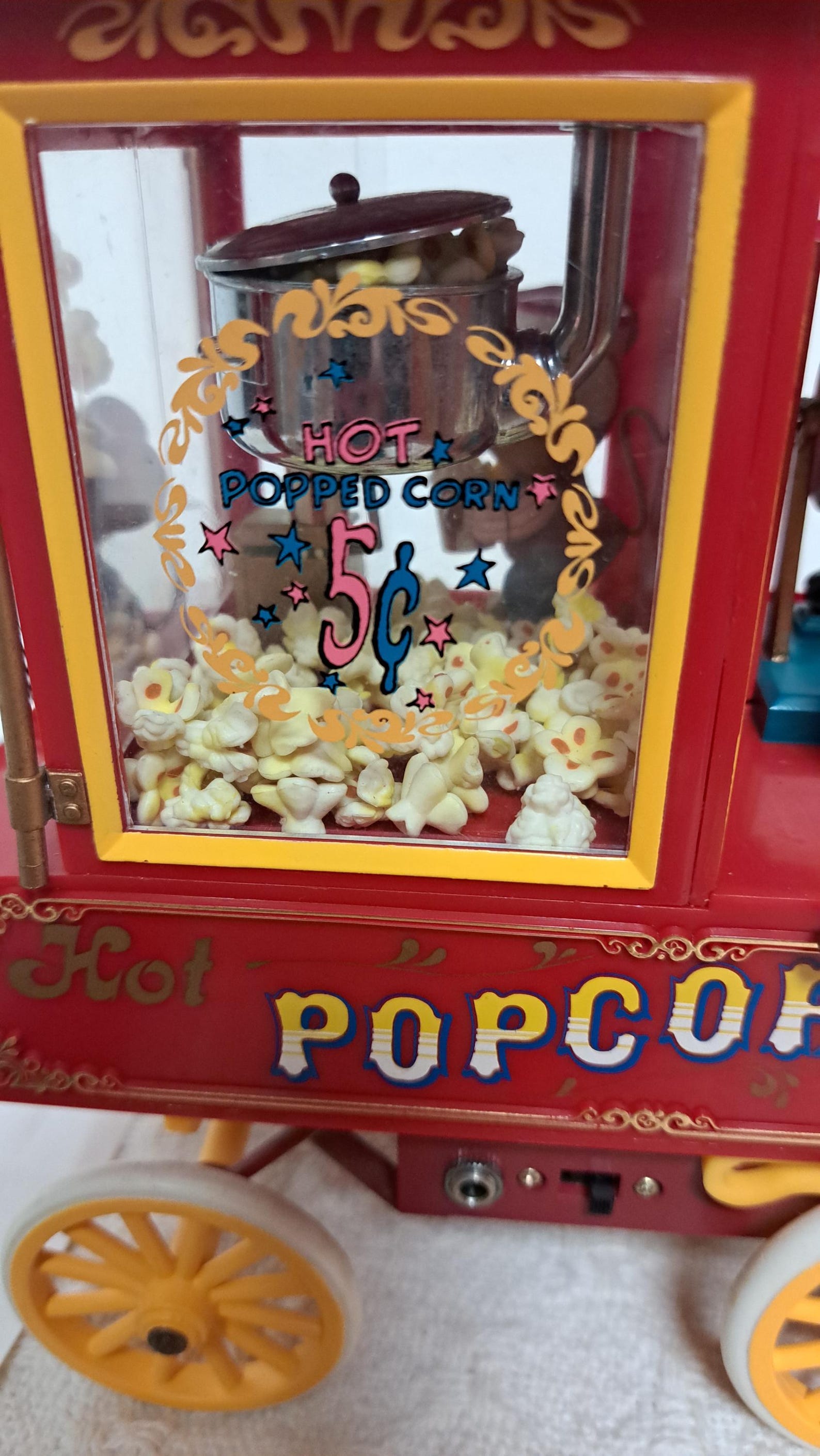 Vintage 1992 Enesco Popcorn Carnival Deluxe Action Music Box W/power ...