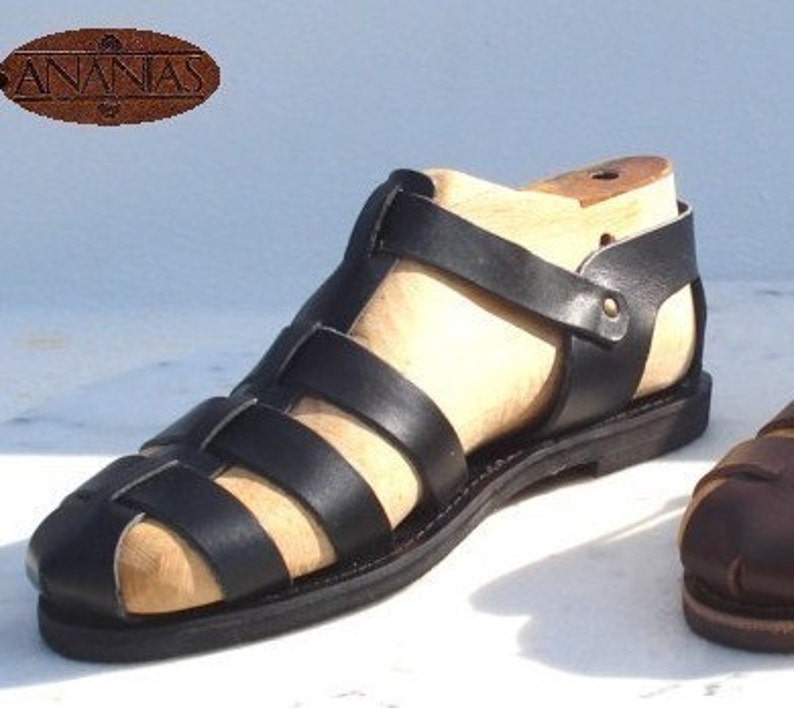 Greek Roman Leather Sandals For Men Etsy